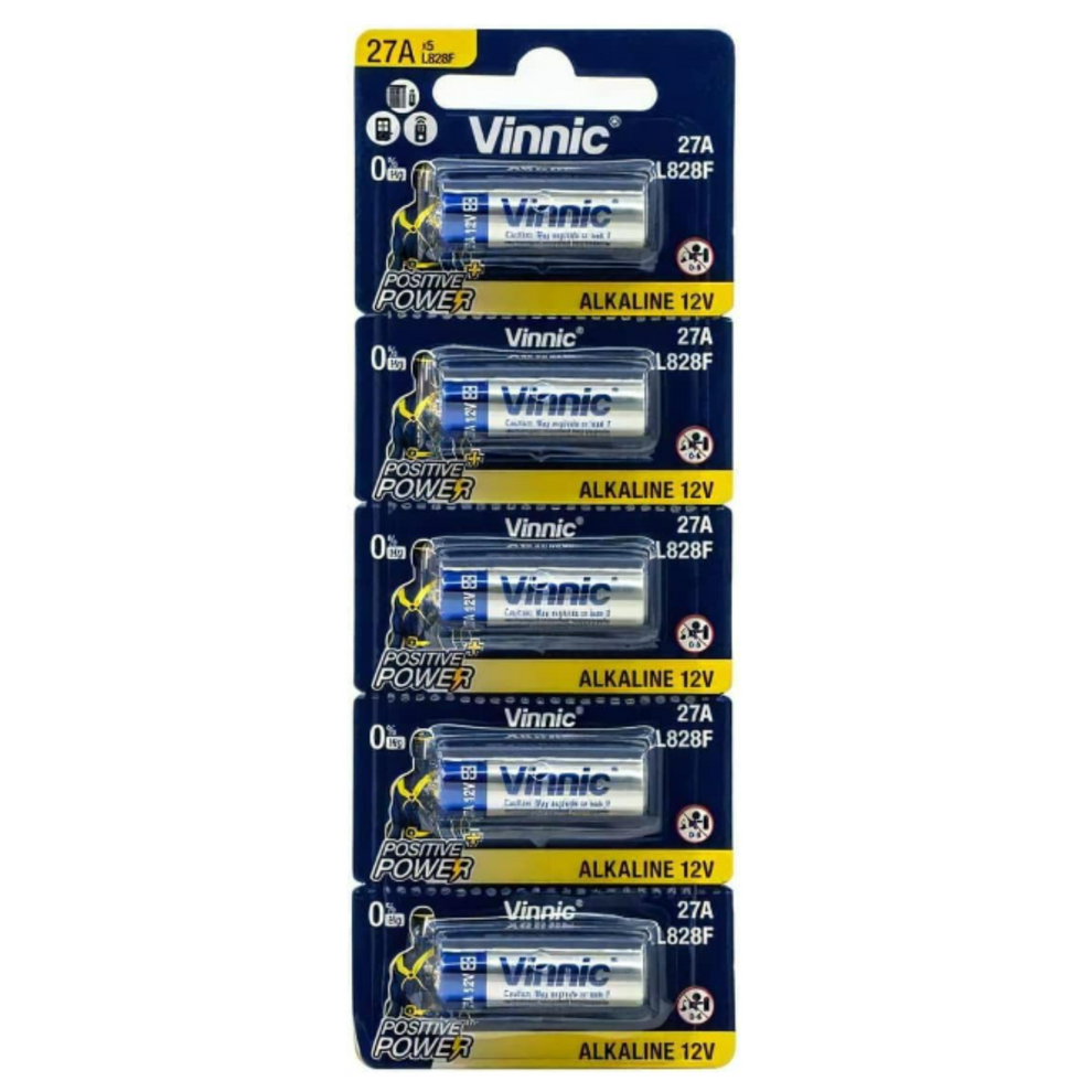 Vinnic A27 Vinnic 12 Volt Alkaline Battery Pack of 5 – High Voltage ...